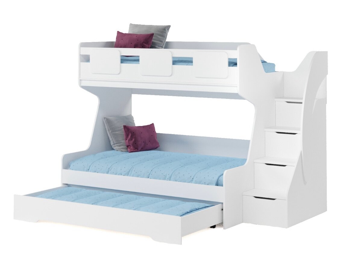 Кровать 3-х ярусная мега премиум (правая/левая) 120х200. Акция!