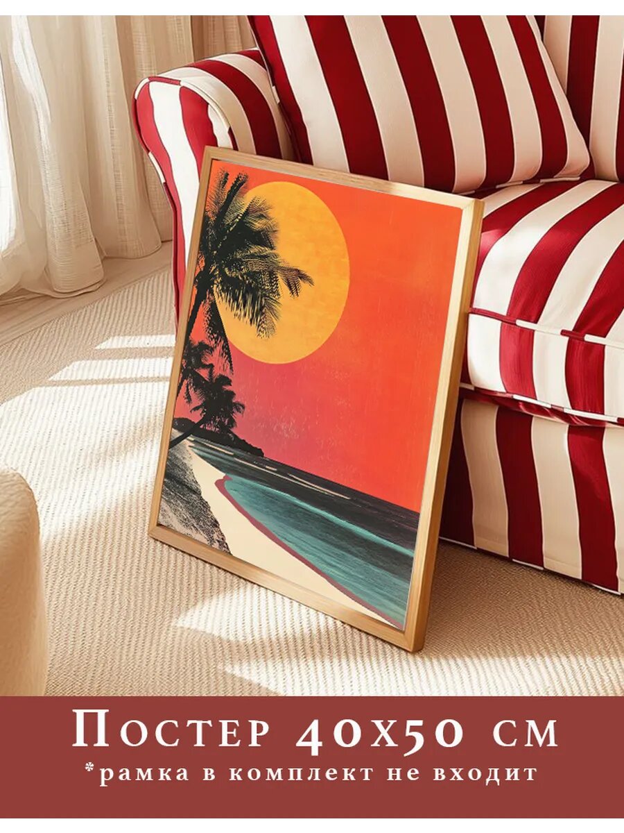 Постер 40х50 ретро стиль интерьерный