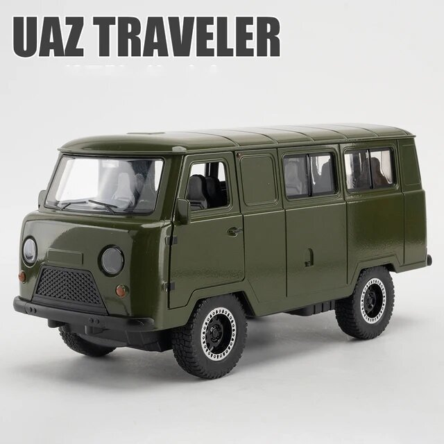 Новая 1:18 русская модель УАЗ TRAVELER 452 VAN из литого сплава и игрушечных машин. Металлическая игрушечная модель машинки. Коллекция игрушек со звуком и светом. Детская игрушка.