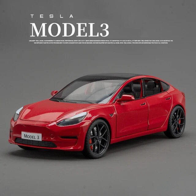 1:24 Roadster Model Y Model 3 Model S Модель игрушечной машины из сплава Звук и свет Детские игрушки Коллекционные подарки на день рождения