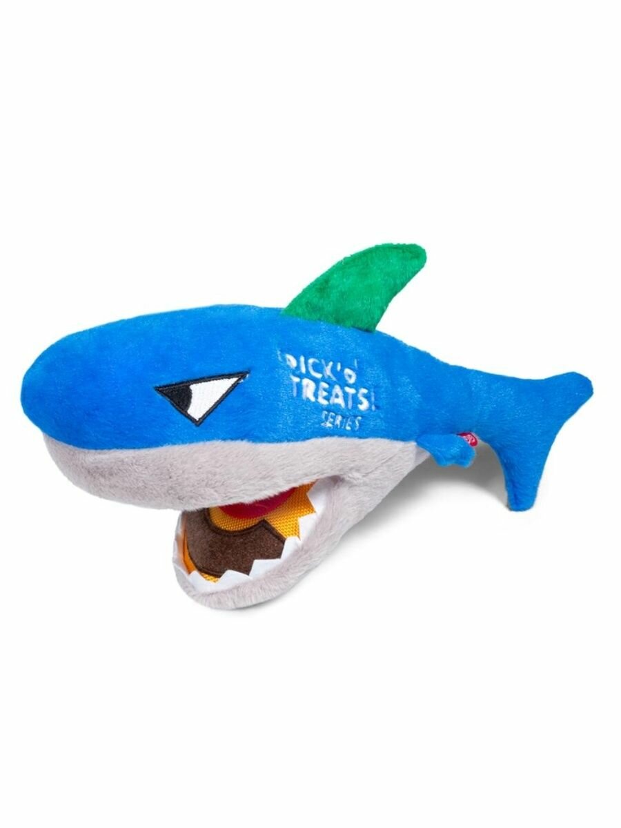 Мягкая игрушка для собак мелких, средних и крупных пород Акула для лакомств с пищалкой для собак мелких, средних и крупных пород GiGwi, 30 см