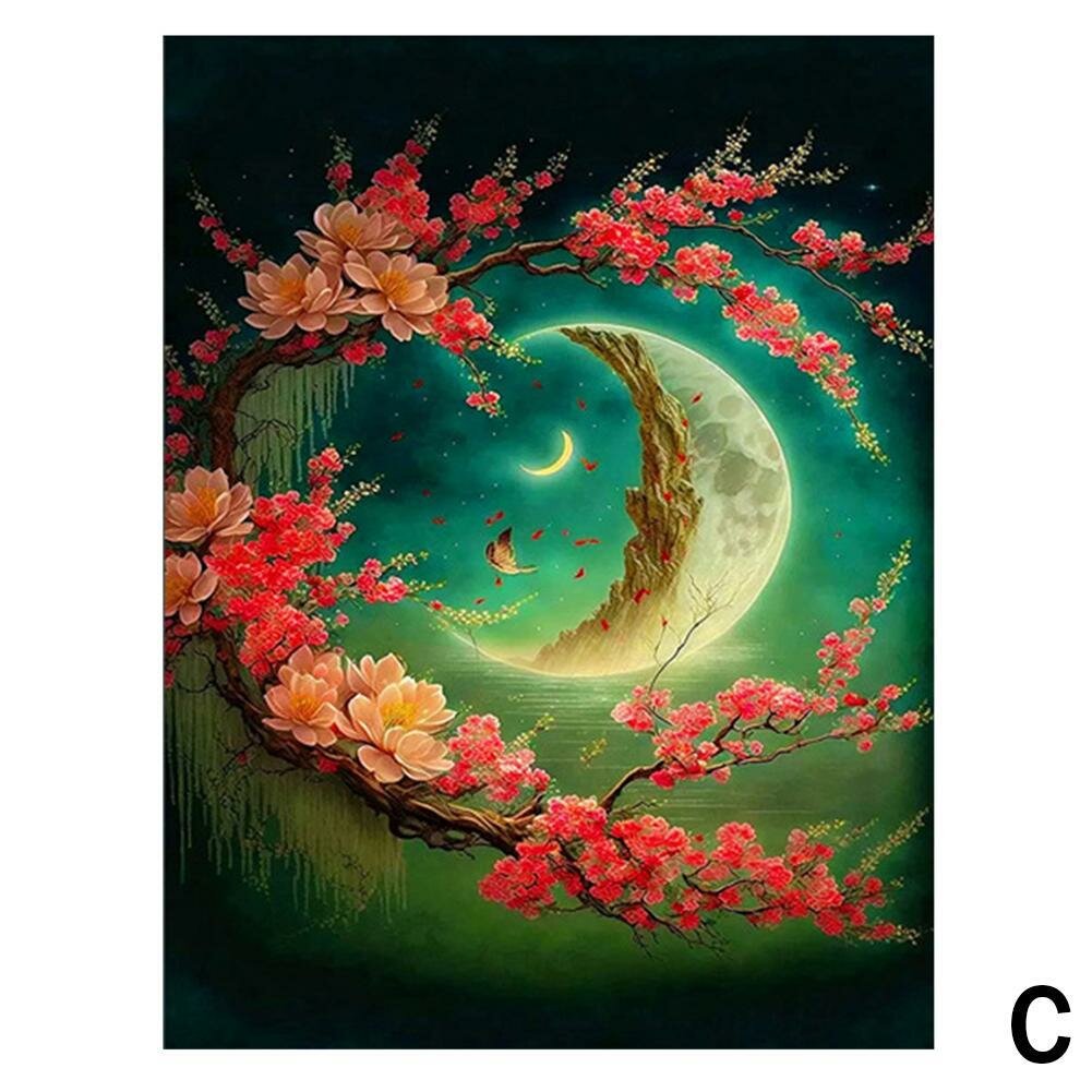 Алмазная мозаика для взрослых 5D наборы с видом моря и луной, 30*40 см