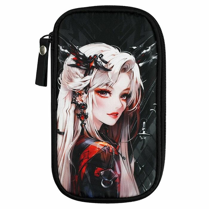 Пенал Феникс Плюс "Девочка и зайка", 11x20x2 см, на молнии