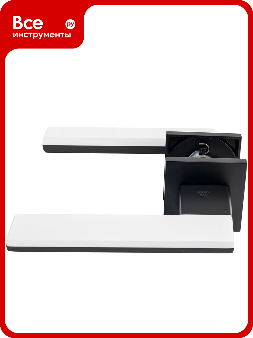 Дверная ручка ADDEN BAU фалевая, на квадратной накладке M-WAY Q519 BLACK матовый черный 940002024099, 6.5 мм