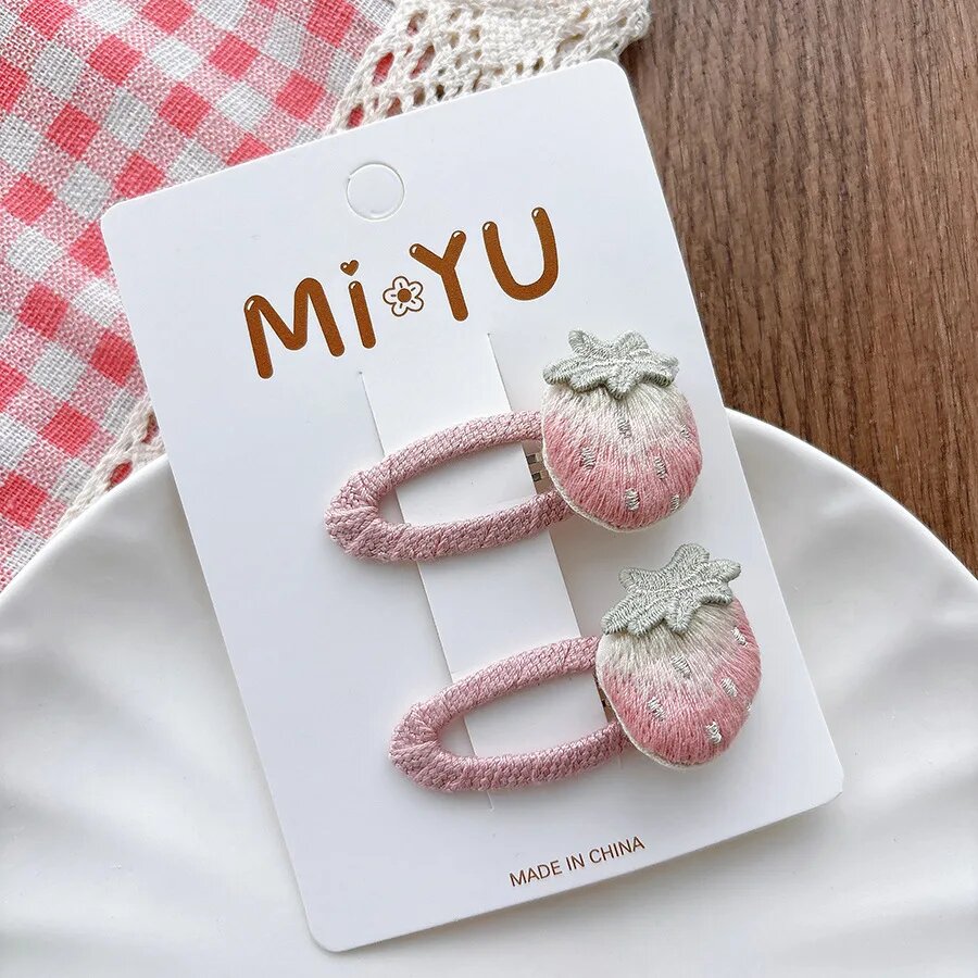 Детские зажимы для волос клубничные, Цвет: 1-strawberry hairpin