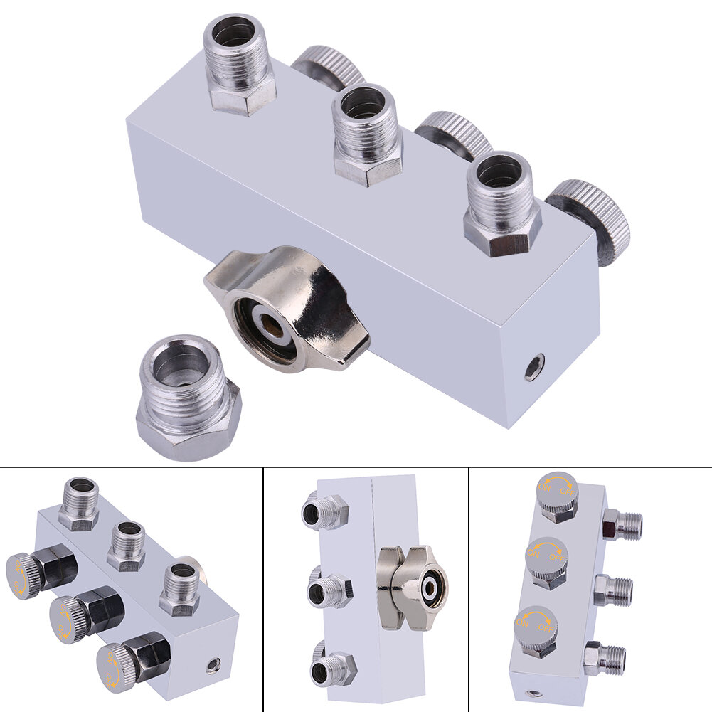 Разделитель для воздушного шланга Airbrush 3 Way с регулировкой давления, для временных татуировок и росписи лица