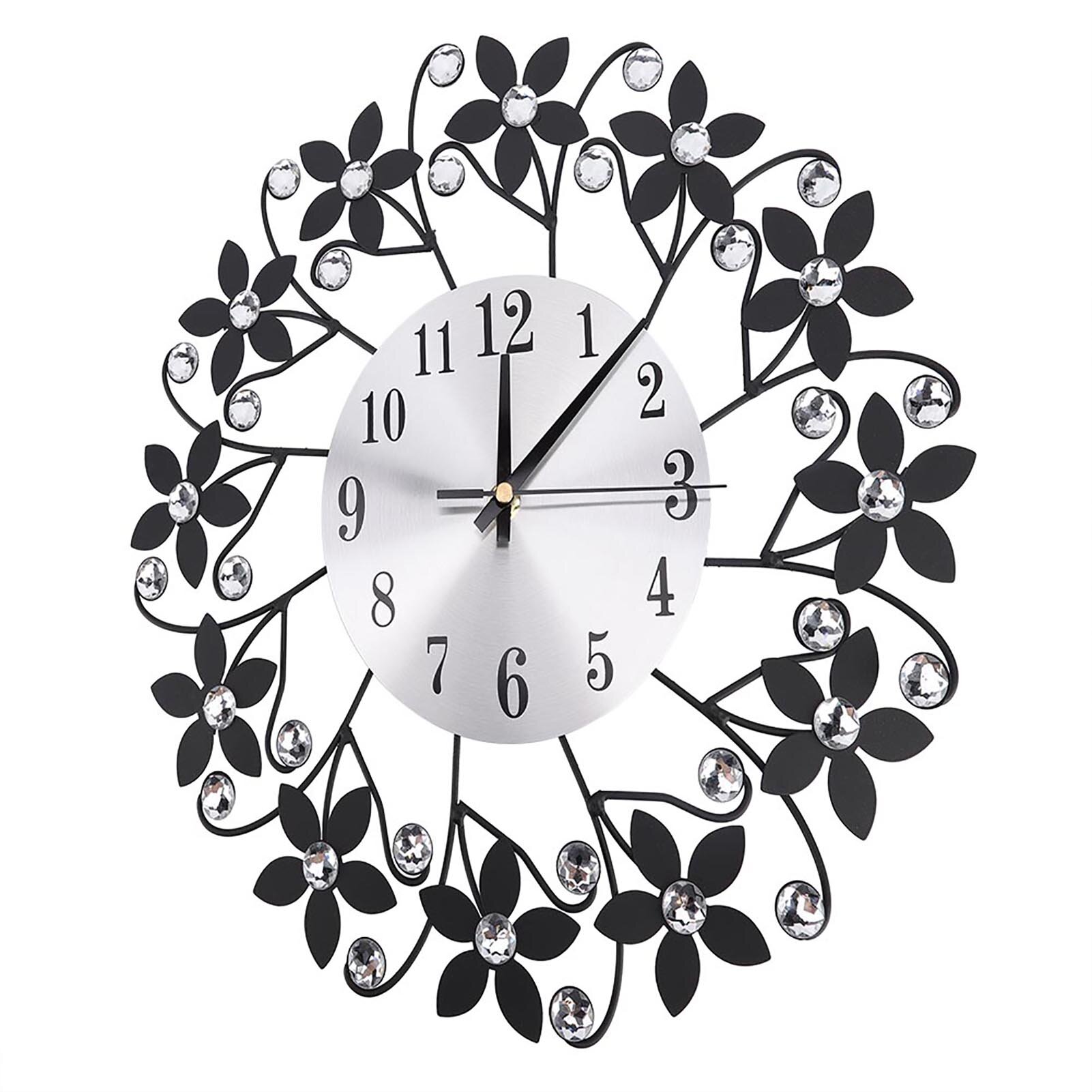 Металлический настенный часы кристалл для дома и офиса Silent Metal Wall Clock, 100% новый, вес 490г, материал металл чугун, алюминиевый циферблат, диаметр 37см/14.5дюйма, диаметр алюминиевого циферблата 16см/6.2дюйма, в комплект входят 1 настенный часы