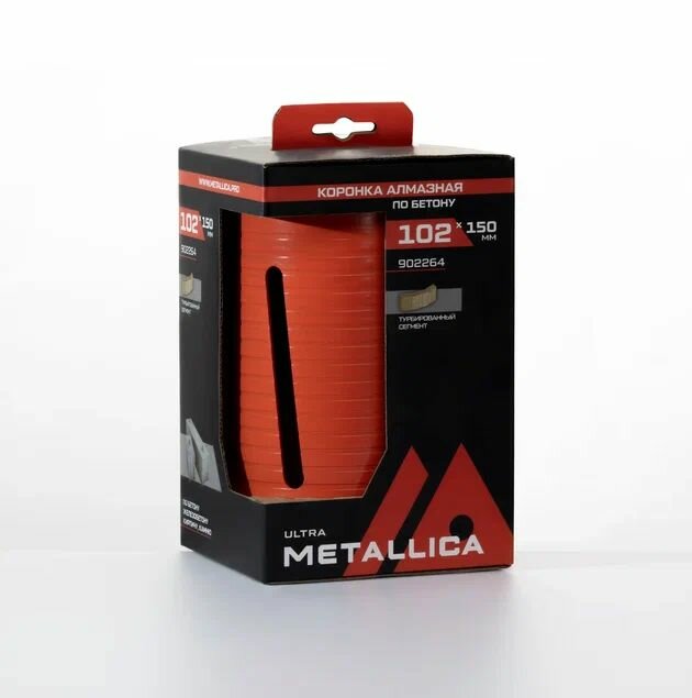 Коронка алмазная сегментная удлин. METALLICA Ultra 102x150 мм, М16, без хвостовика, по бетону 902264
