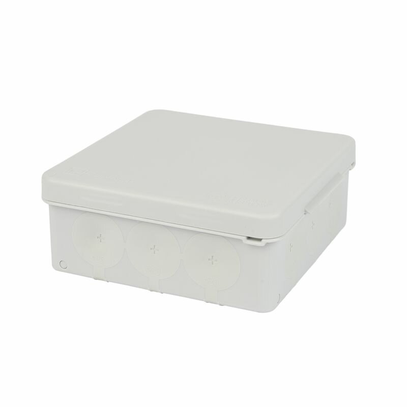 Коробка распределительная накладная под монтажный пистолет Промрукав 100х100х40 12 вводов серая IP66 (3шт)