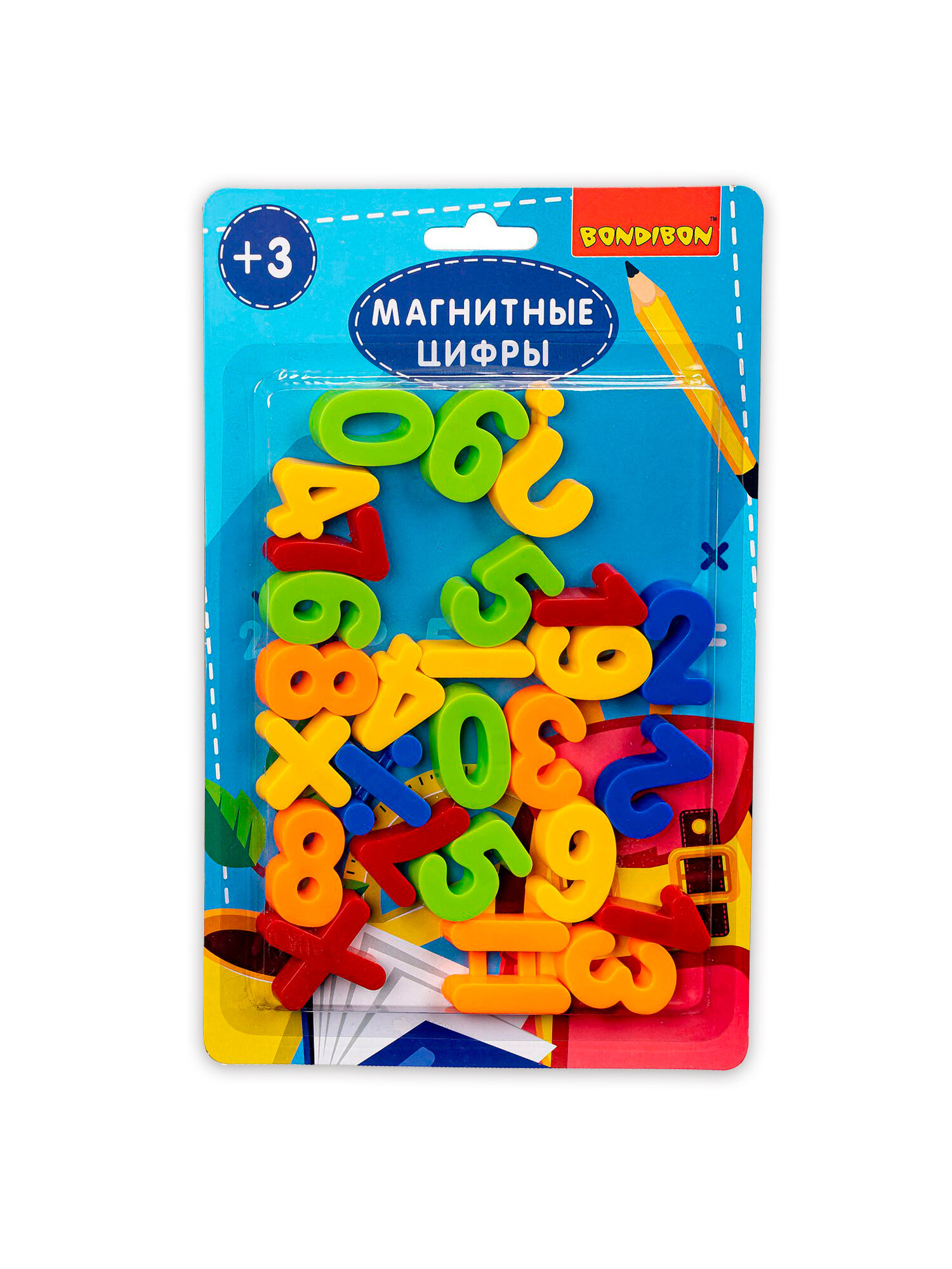 Магнитная игра Bondibon обучающие цифры на магнитах, развивающая игрушка для малышей на доску и холодильник