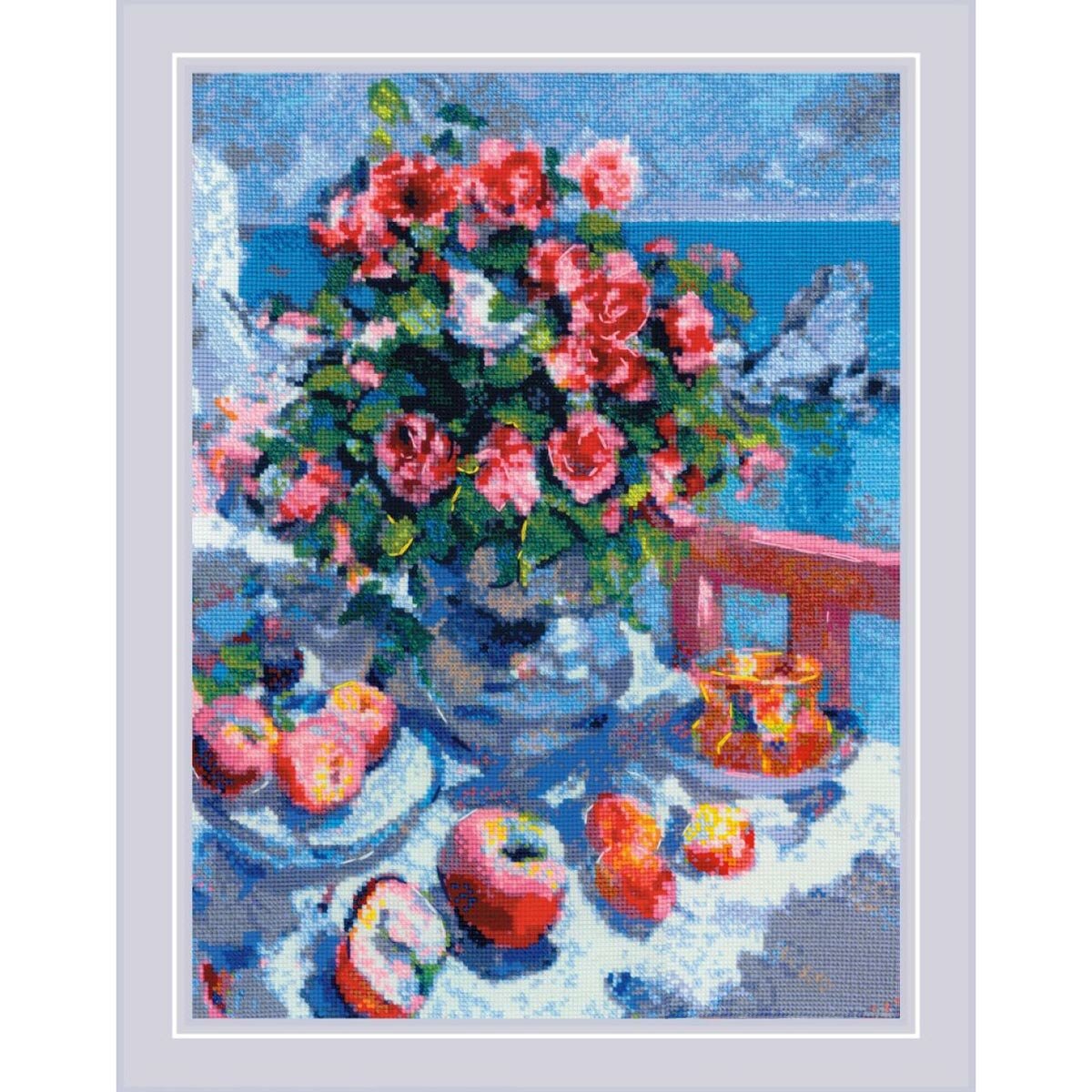 2282 Набор для вышивания 'Яблоки и розы' по мотивам картины К. Коровина 30*40см, Риолис