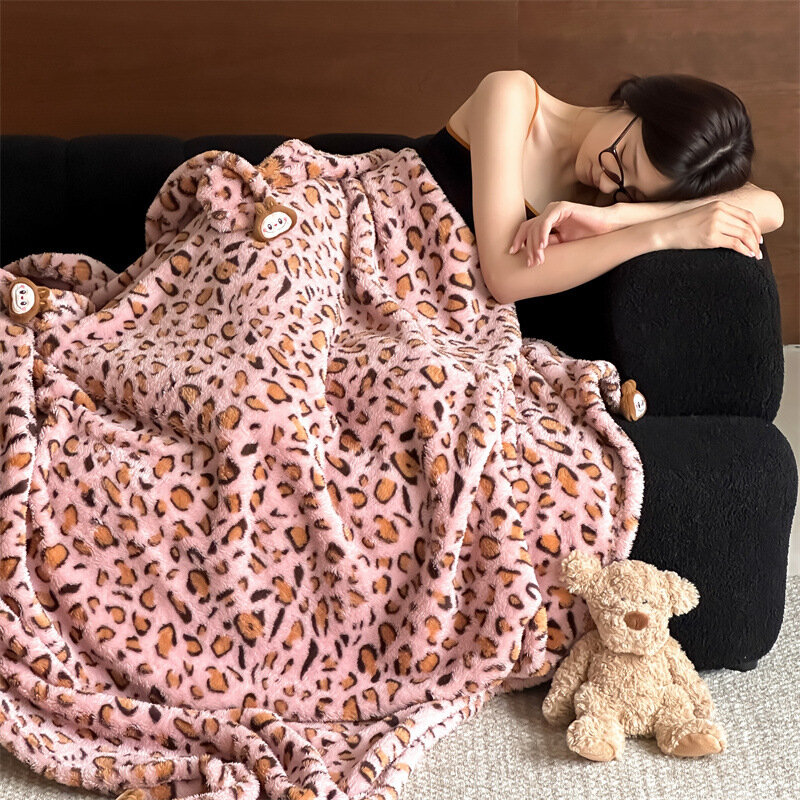 Одеяло из молочного флиса, утолщенное теплое одеяло, покрывало，140*160cm