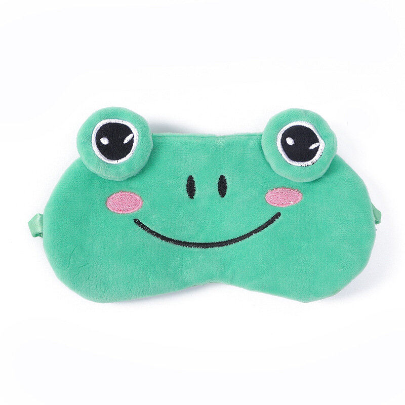 Маска для сна "Милая лягушка" для детей и взрослых, мягкие хлопковые мультяшные маски для сна с розовыми щечками и большими глазами, удобная повязка для сна, дорожный козырек, забавная маска для сна