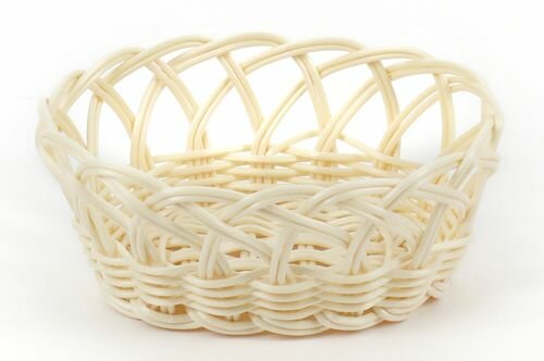 Корзинка для хлеба плетеная овальная L-17см бежевая
