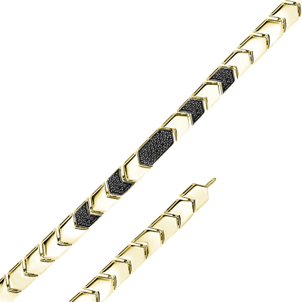 Браслет, желтое золото, 585 проба, бриллиант