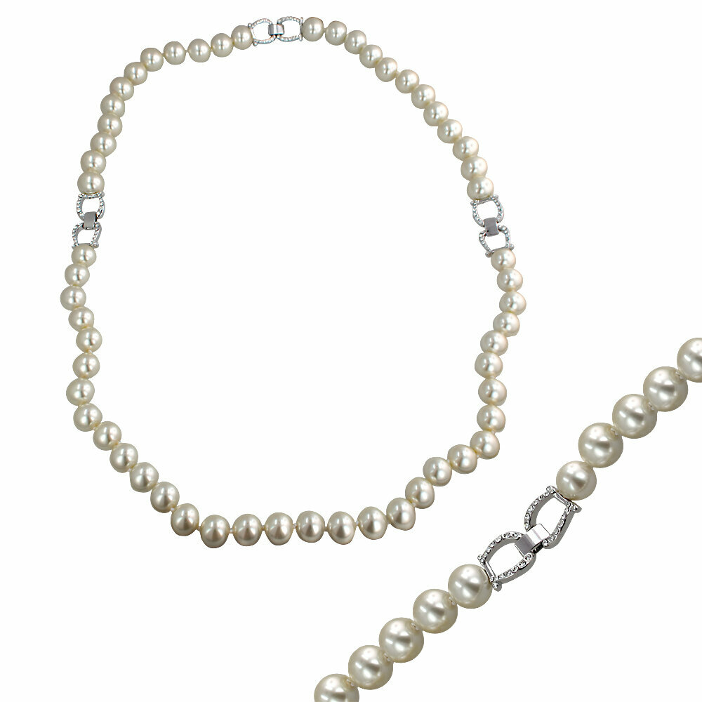 Колье, стекло, жемчуг имитация