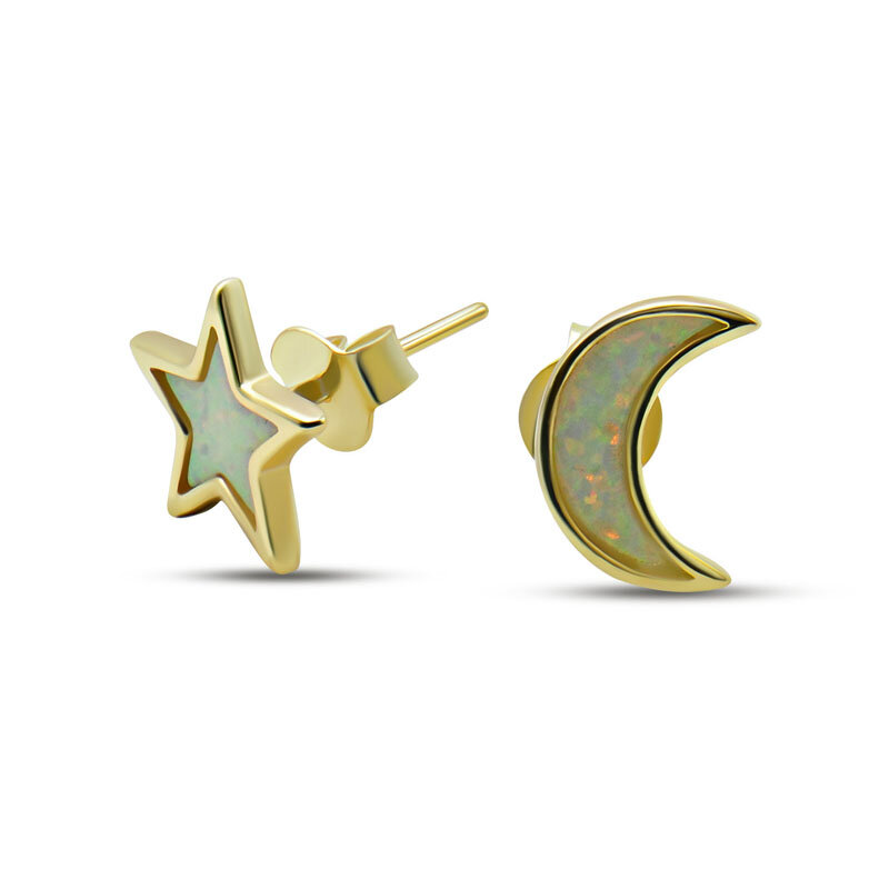 Серьги, серебро, 925 проба, опал