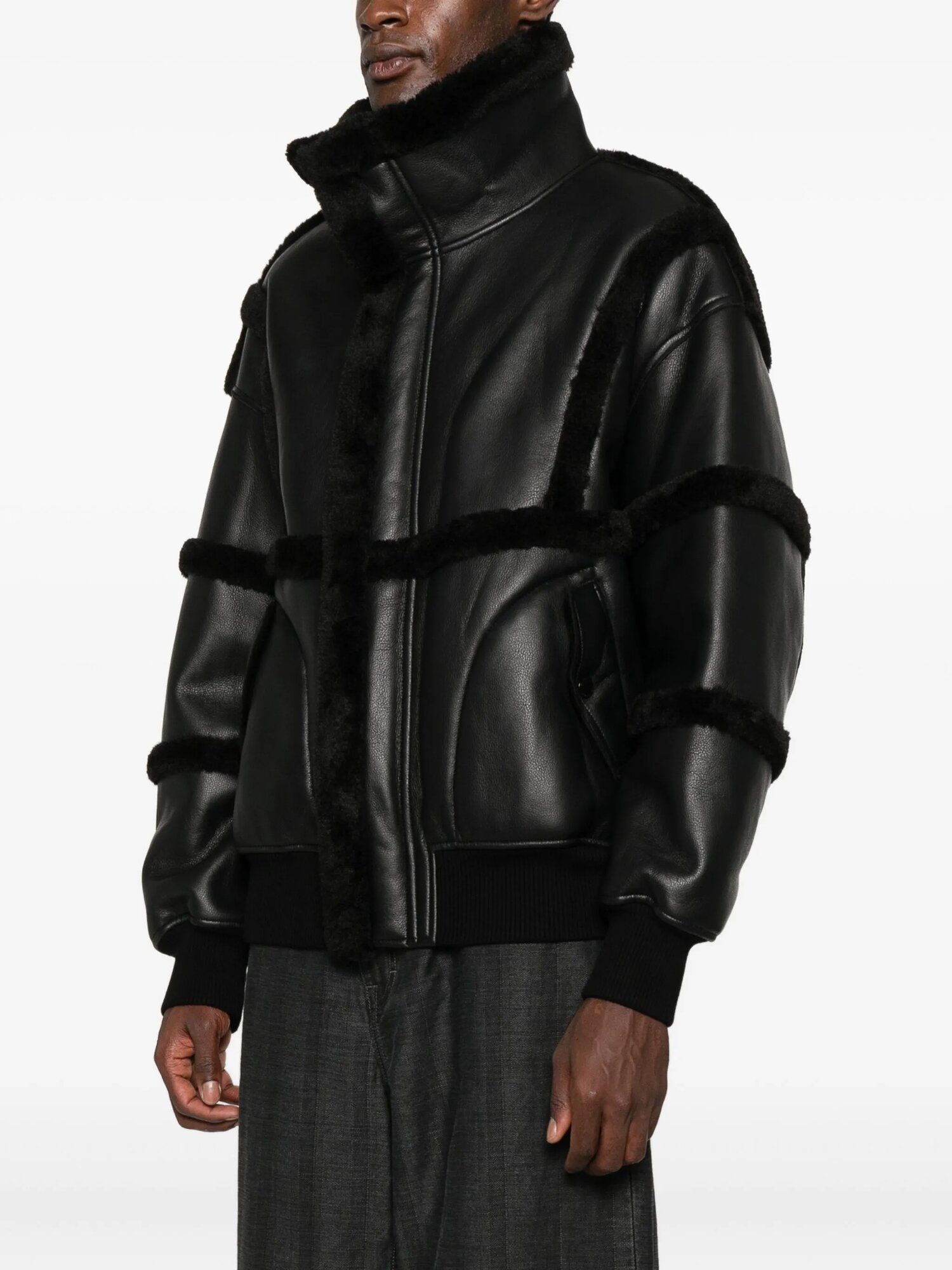 Куртка Fengсhen Wang Reversible shearling jacket, размер L, black/black — фото 1