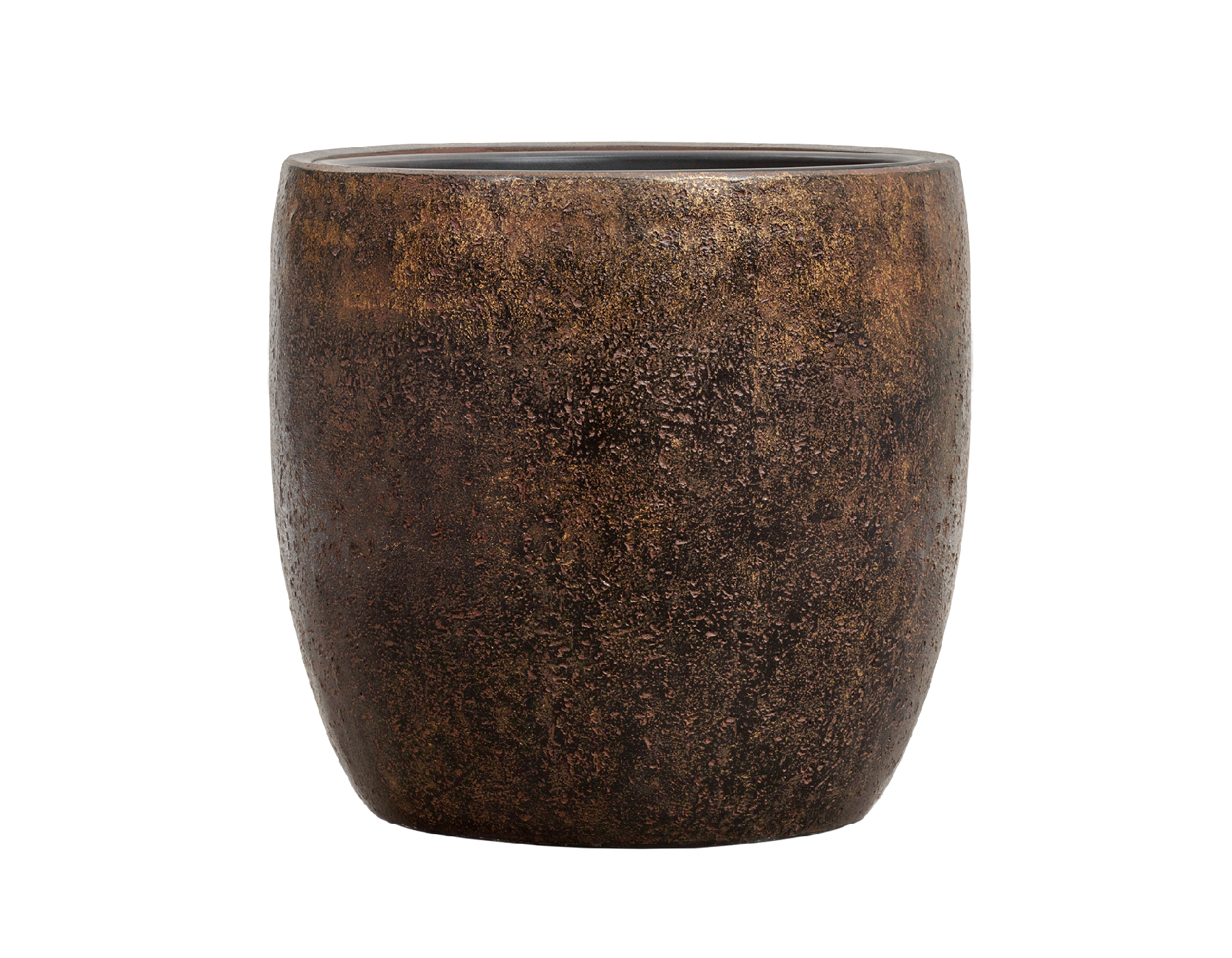 Кашпо TREEZ Effectory Metal Конус-чаша Rough с золотой патиной в-30 см, д-30 см