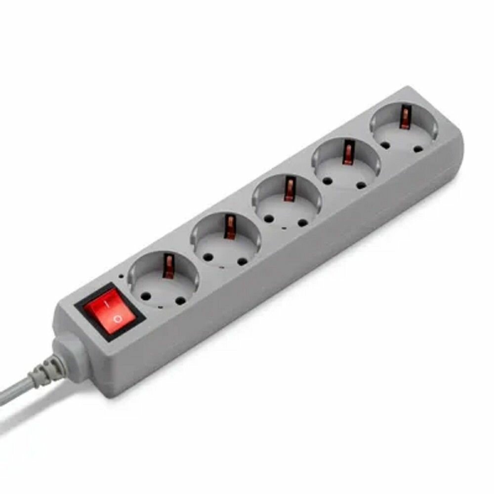 Buro Сетевые фильтры Сетевой фильтр, 5 розеток, 3 метра, 500SL - 3 - G , серый пакет ПЭ