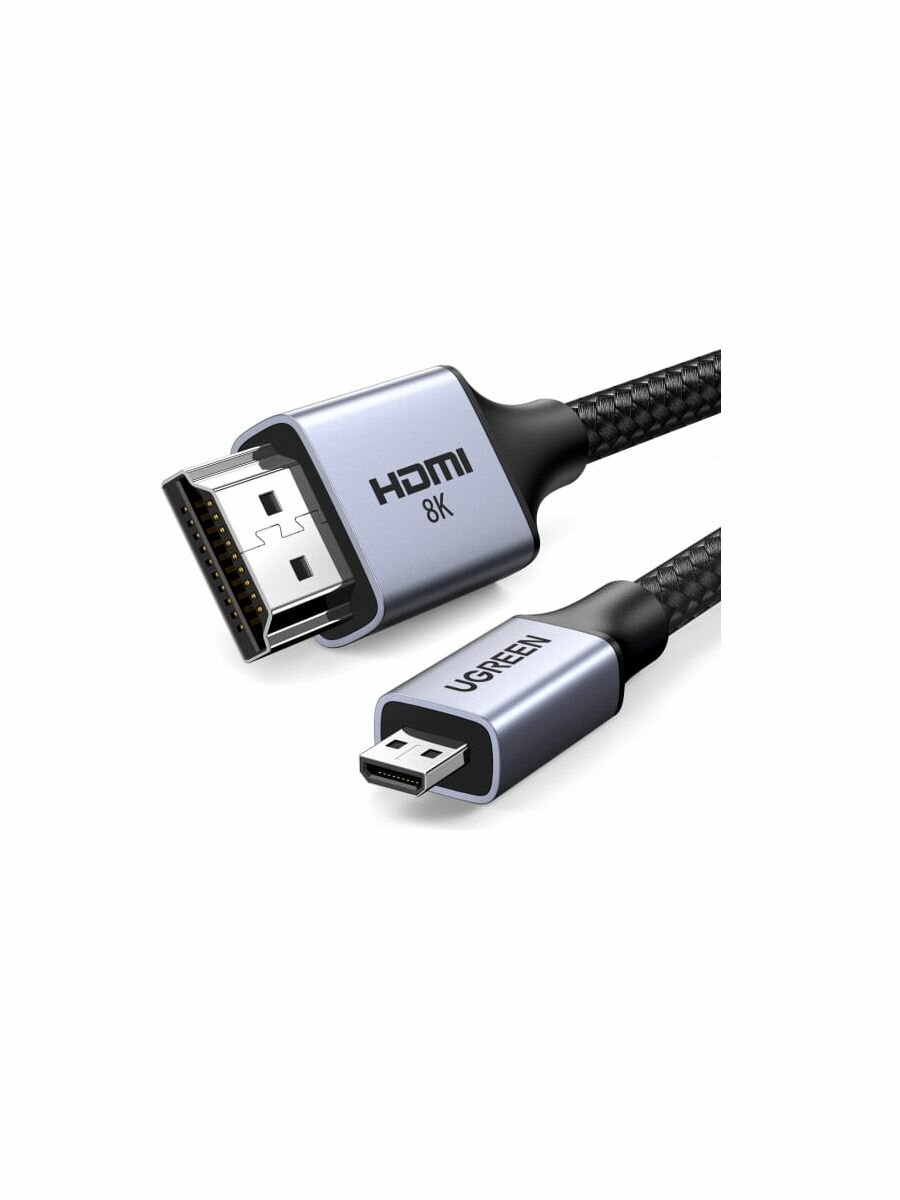 Кабель HDMI-microHDMI UGREEN HD164 15516_ 8K. Длина: 1м. Цвет: серый космос