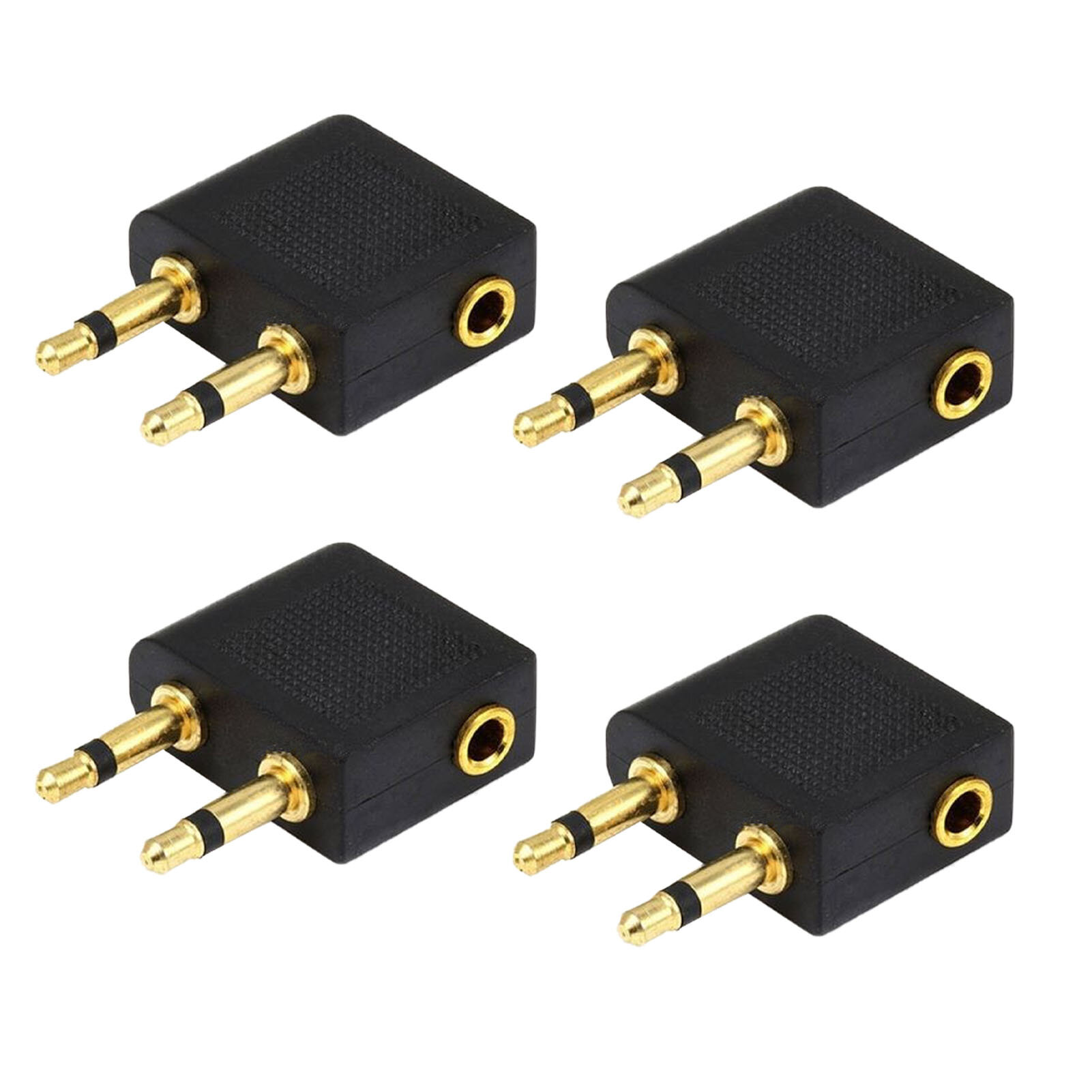 Адаптер для наушников в самолете, двойной разъем 3,5 мм «папа» на разъем «мама» 3,5 мм для путешествий, 4 шт.