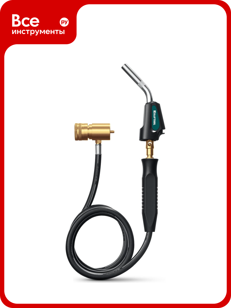 Газовая, KRAFTOOL, горелка KRAFTOOL KS-8000 Blue Fire с пьезоподжигом на баллон, шланг 1.4м, 2000C 55512