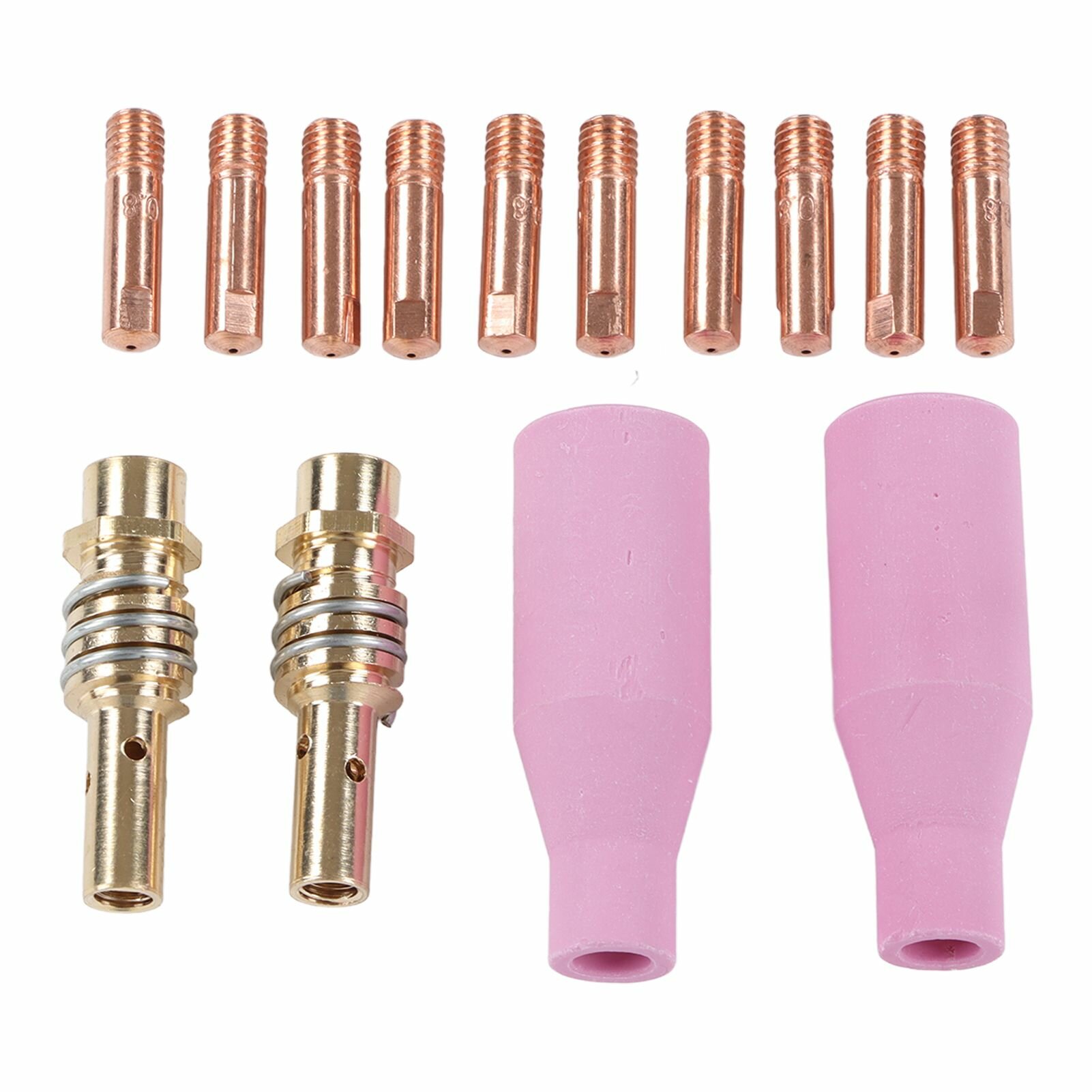 14 шт, комплект аксессуаров для сварочного пистолета MIG, плазменная горелка, керамическая защитная чашка, соединительный стержень, контактный наконечник для 15AK