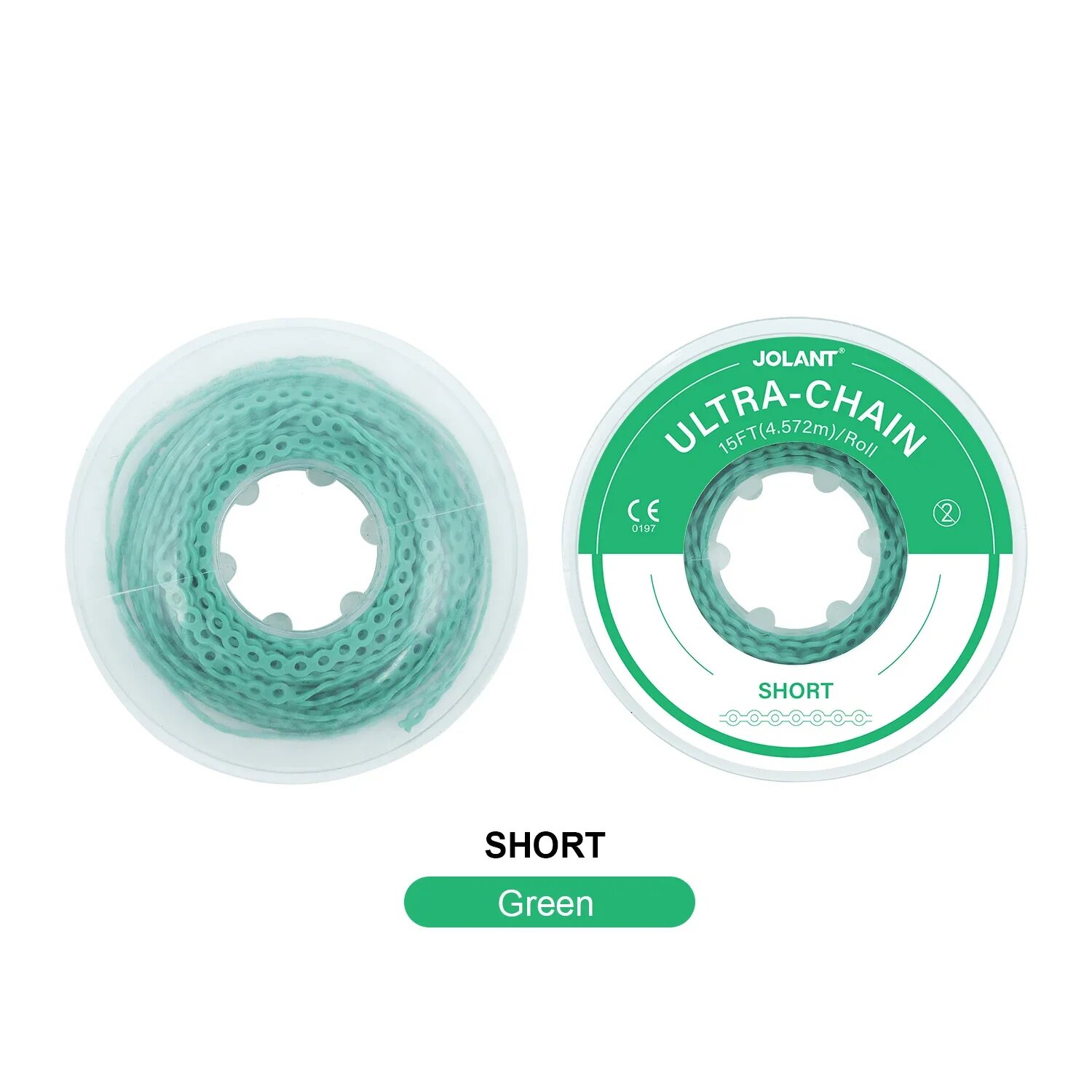 Ортодонтическая цепь JOLANT Ultra-Chain, Green, Short-No.08, 15 футов