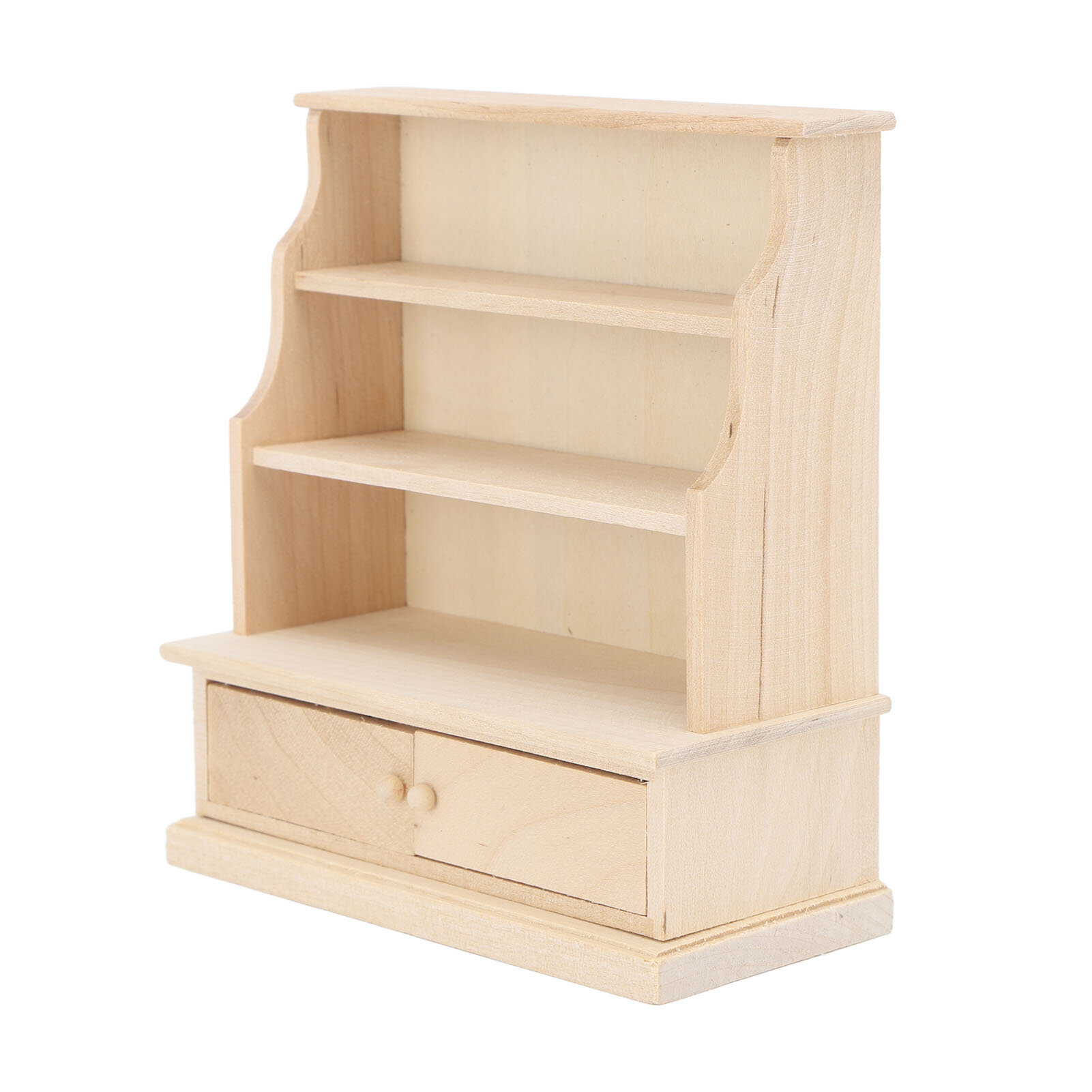Dollhouse Bookshelf 1:12 Wooden Miniature Decoration Rugged Bookcase for Kids Bedroom Playroom