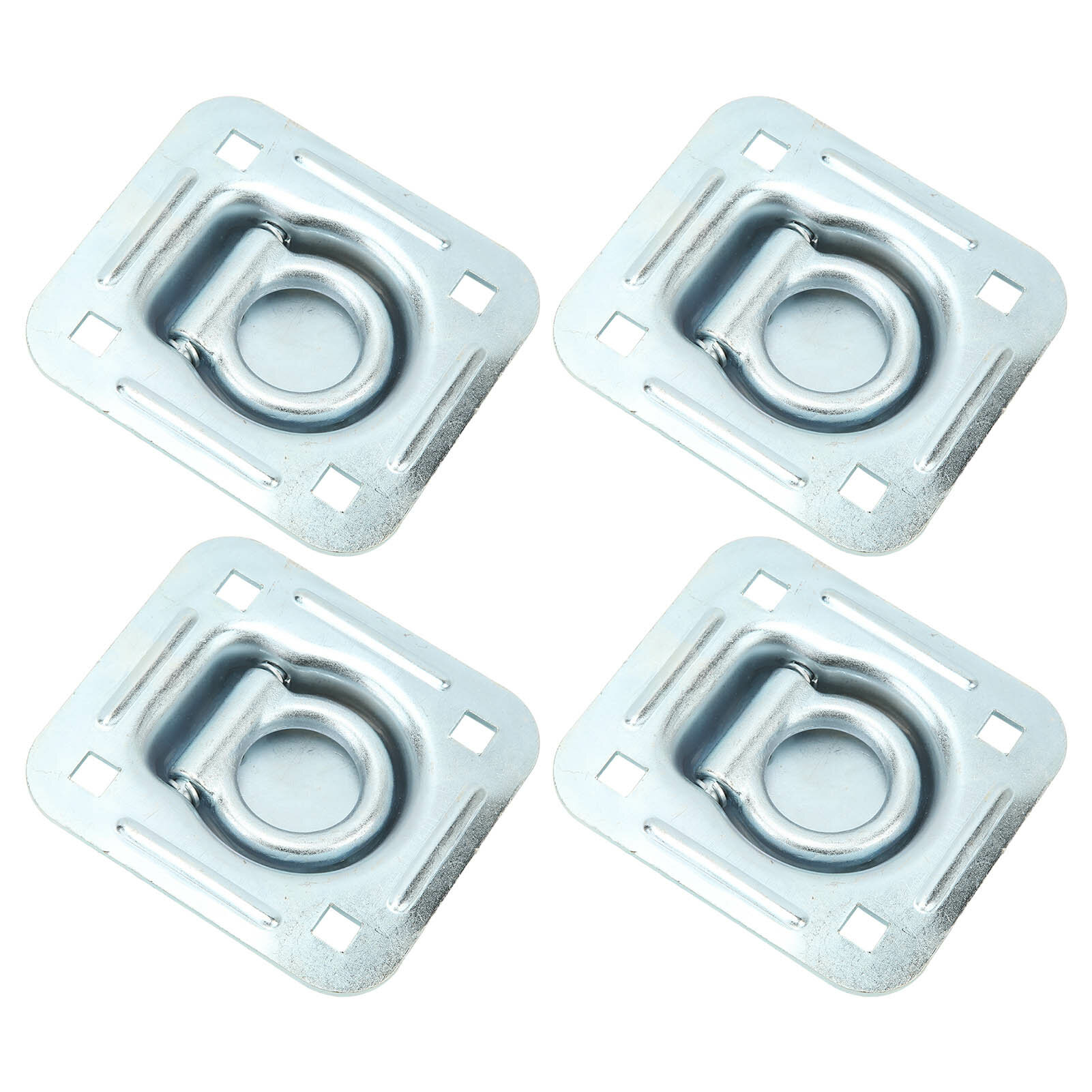 Набор из 4 утопленных крепёжных колец D-образной формы 124x114 мм для прицепов, фургонов и грузовых платформ, усиленные якорные крепления для надёжной фиксации груза