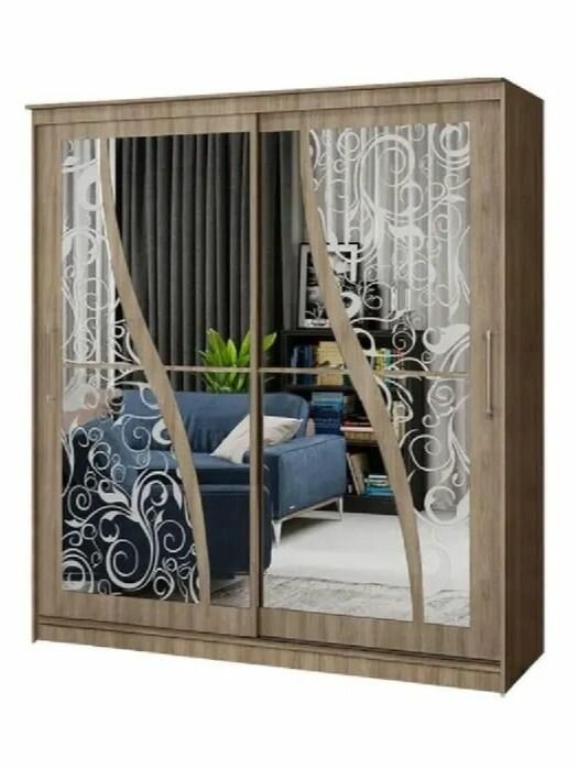 Шкаф-купе Элегант №2 1700х2200х650 (Ясень шимо темный)