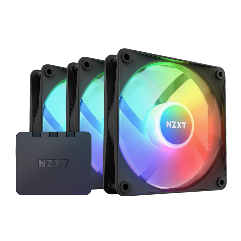 NZXT Вентилятор NZXT F120 RGB Core Triple Pack Black RF-C12TF-B1, d120мм, 500-1800об./мин, подсветка (питание от мат. платы) (ret)