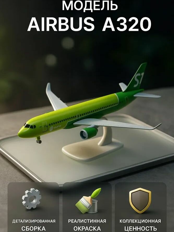 Металлическая модель самолета A320 S7