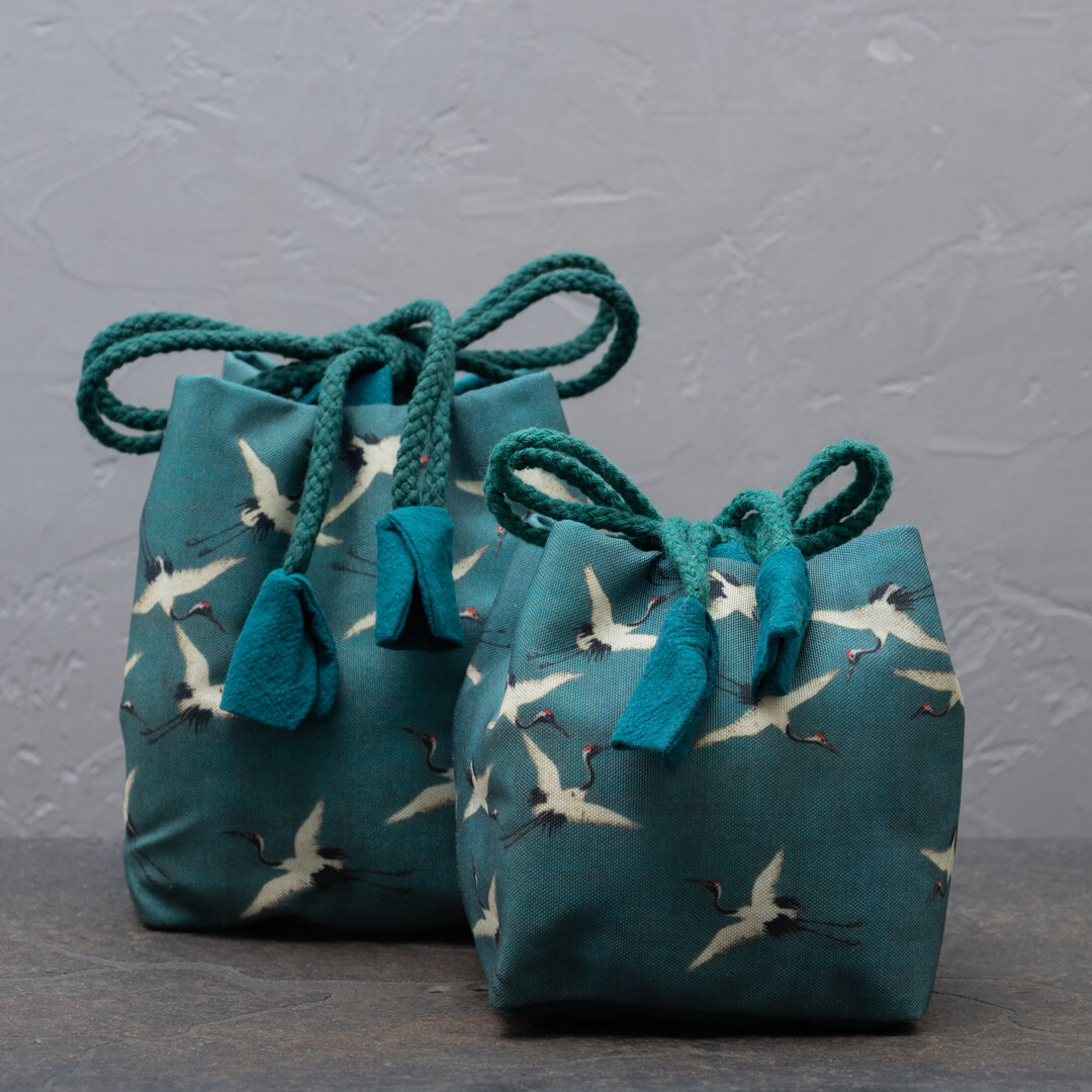 Тканевый мешочек "Журавли" (большой)