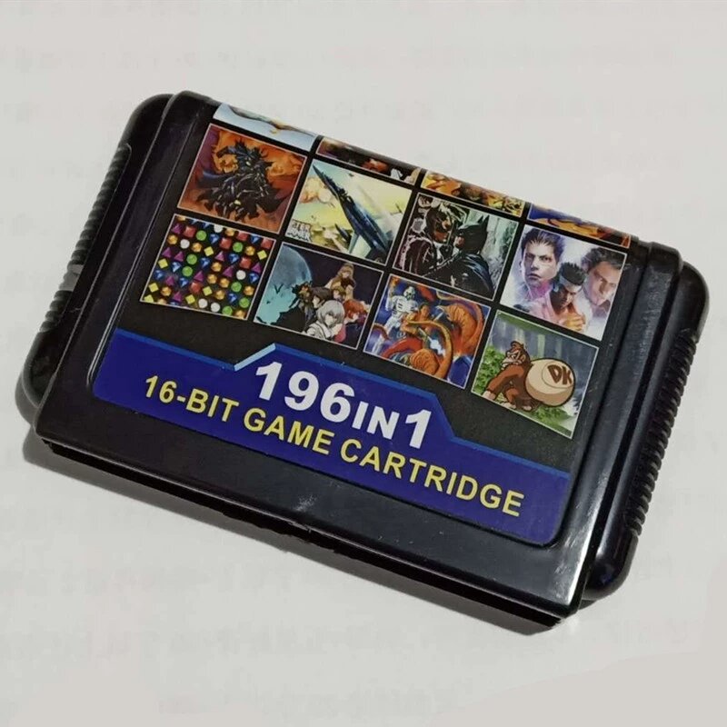 SEGA Mega Drive улучшенная ретро-консоль с набором 196-в-1 картриджей для классических 16-битных игр