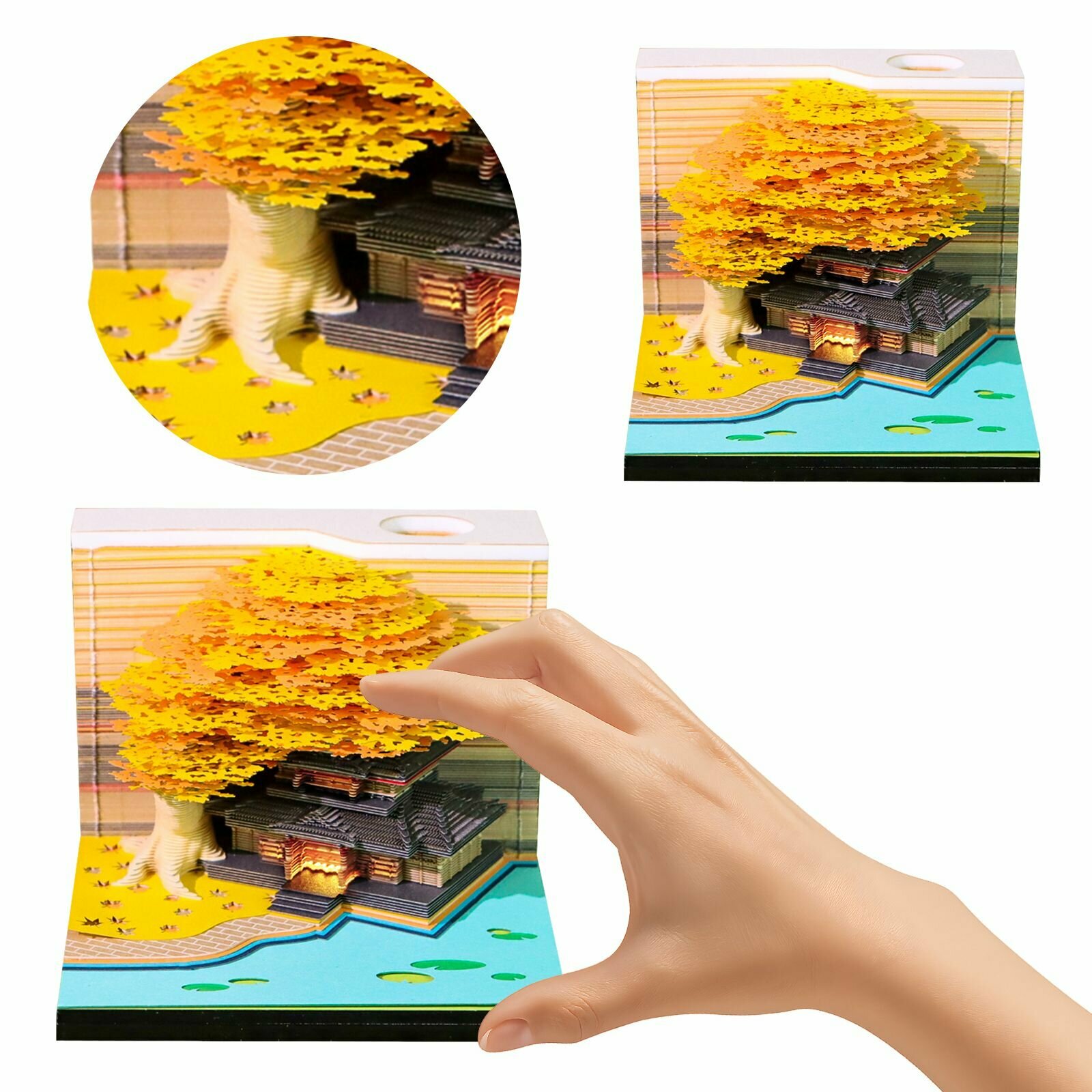 Календарь 2026 на стол, 3D фигурка с подсветкой и отрывными листами