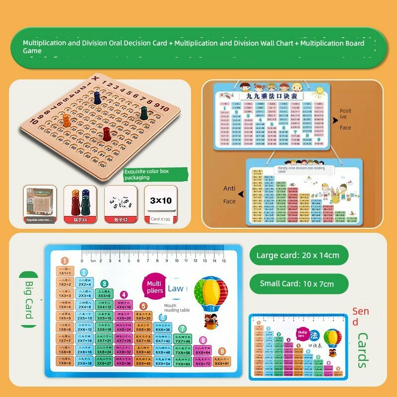 Карточки умножения и деления, постеры умножения и деления и настольная игра