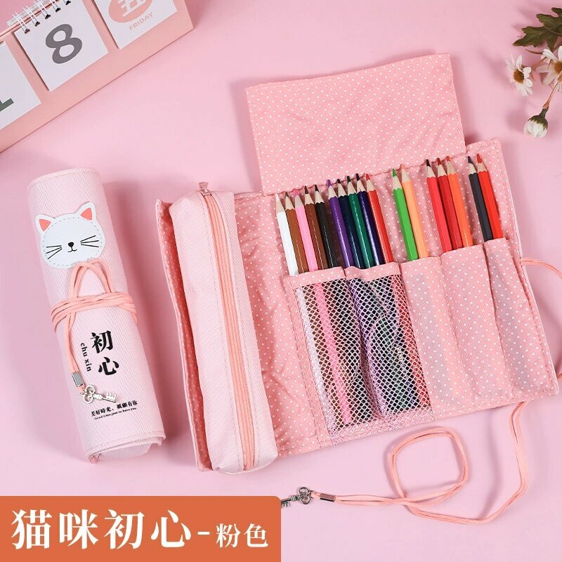 Сумка для ручек Cat Sakura, японская версия, персонализированная креативная повседневная парусиновая сумка для ручек с