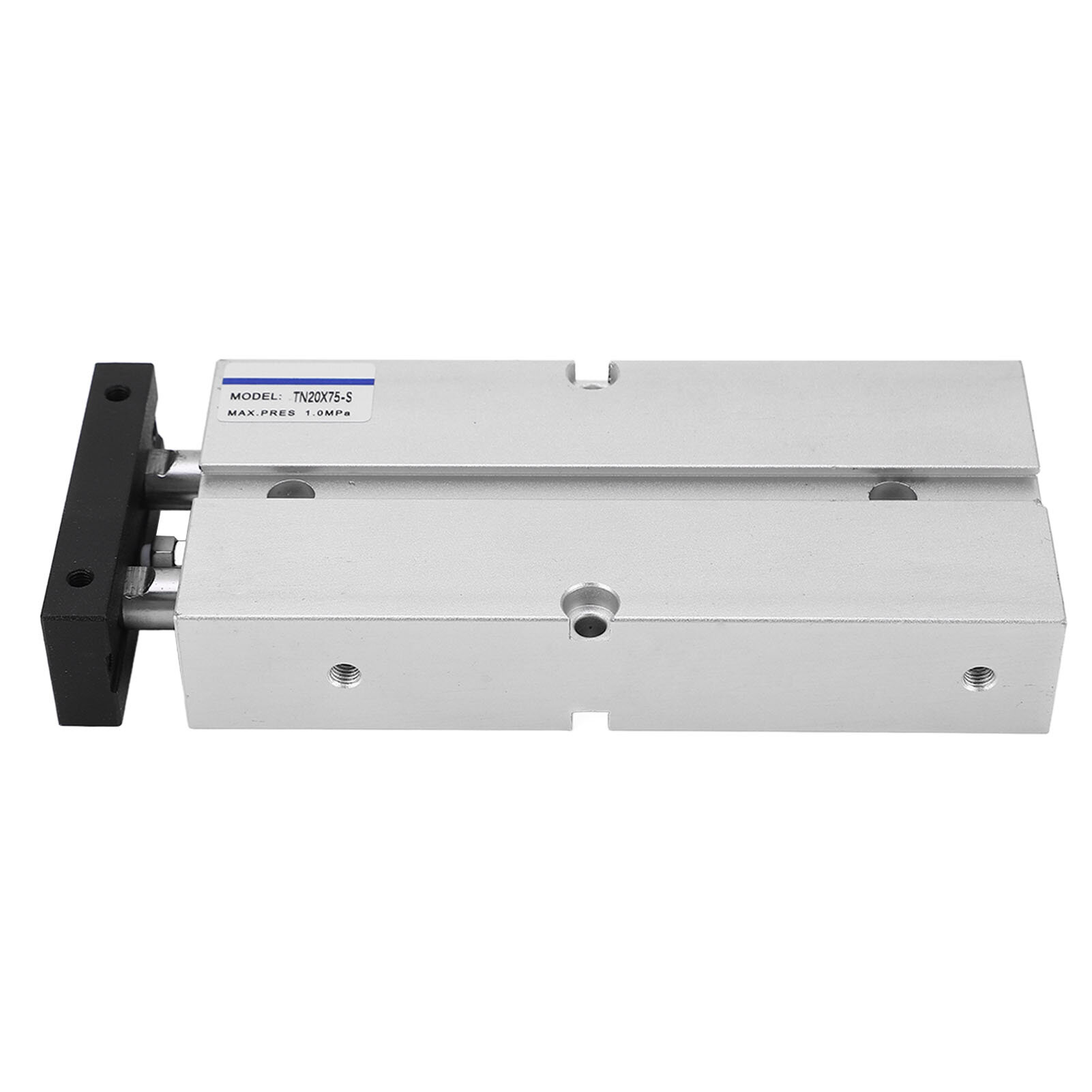 Пневматический цилиндр с двойным штоком, двухстороннего действия, из алюминиевого сплава, диаметр поршня 20 мм, ход поршня 75 мм