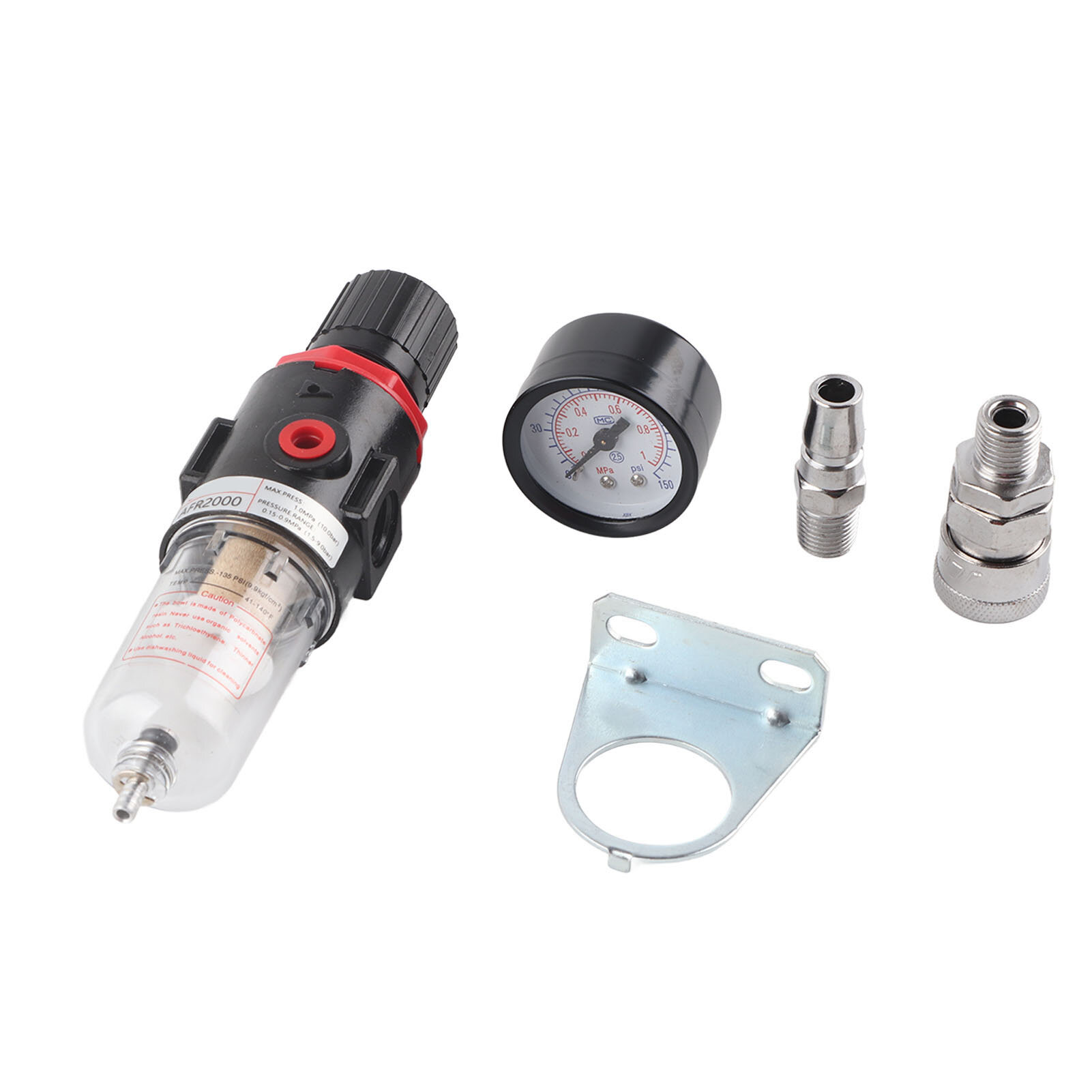 Фильтр-регулятор давления сжатого воздуха 1/4 дюйма, сепаратор воды и масла с кронштейном для манометра AFR2000
