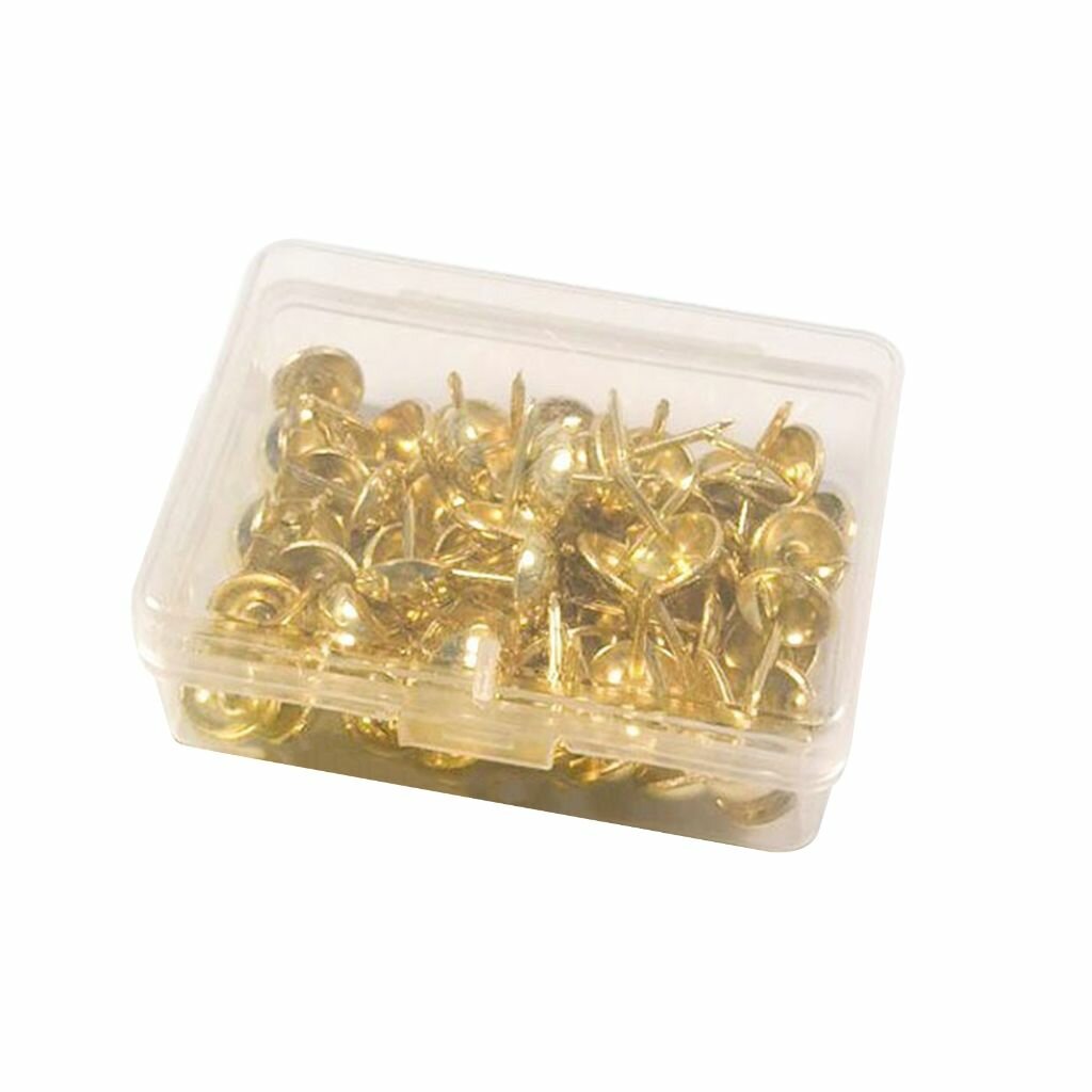 1 коробка из 500 шт, никелированные кнопки с плоской головкой-полусферические кнопки золотого цвета