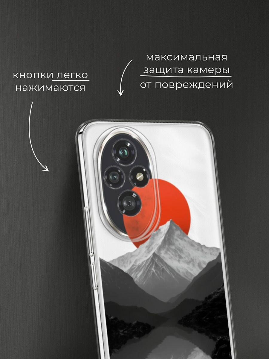 Чехол на Honor 200 / Хонор 200 с принтом Белая гора 2, прозрачный — фото 1