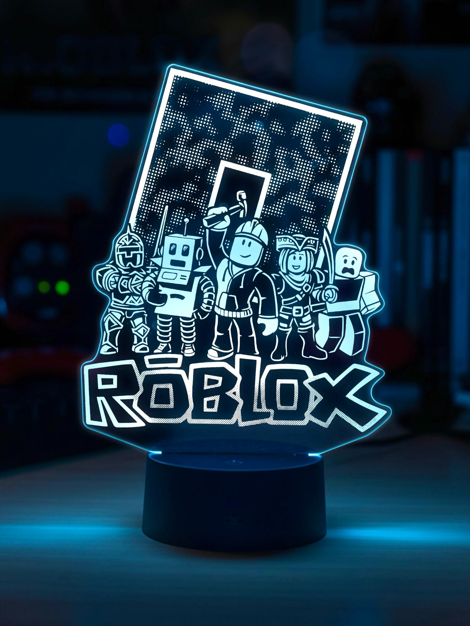 Ночник Игра Роблокс - Roblox. Подарок геймеру — декор для игровой комнаты с символикой популярных игр, узнаваемыми персонажами и атмосферой киберспорта.