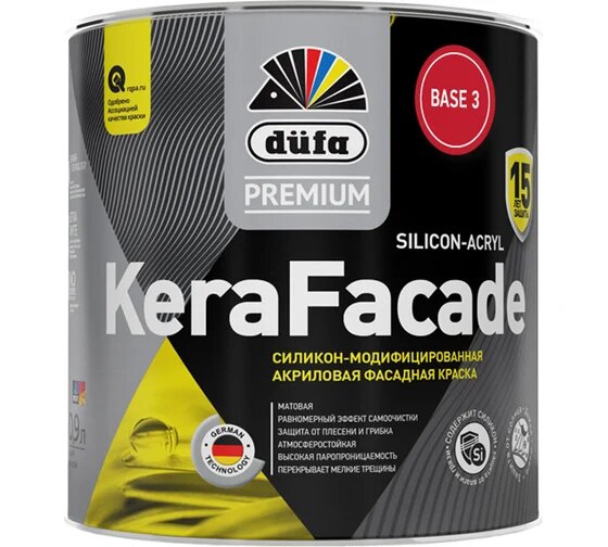 Dufa Premium Kerafacade Краска фасадная акриловая силикон-модифицированная матовая база 3 0,9 л