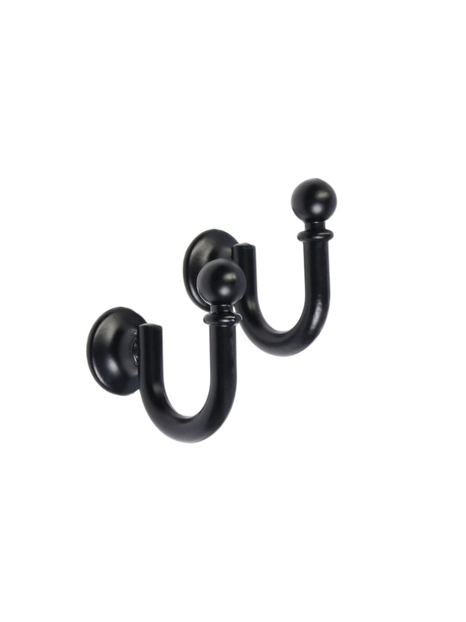 Крючок для штор тундра KS003, однорожковый, цвет черный, 2 шт 10905505