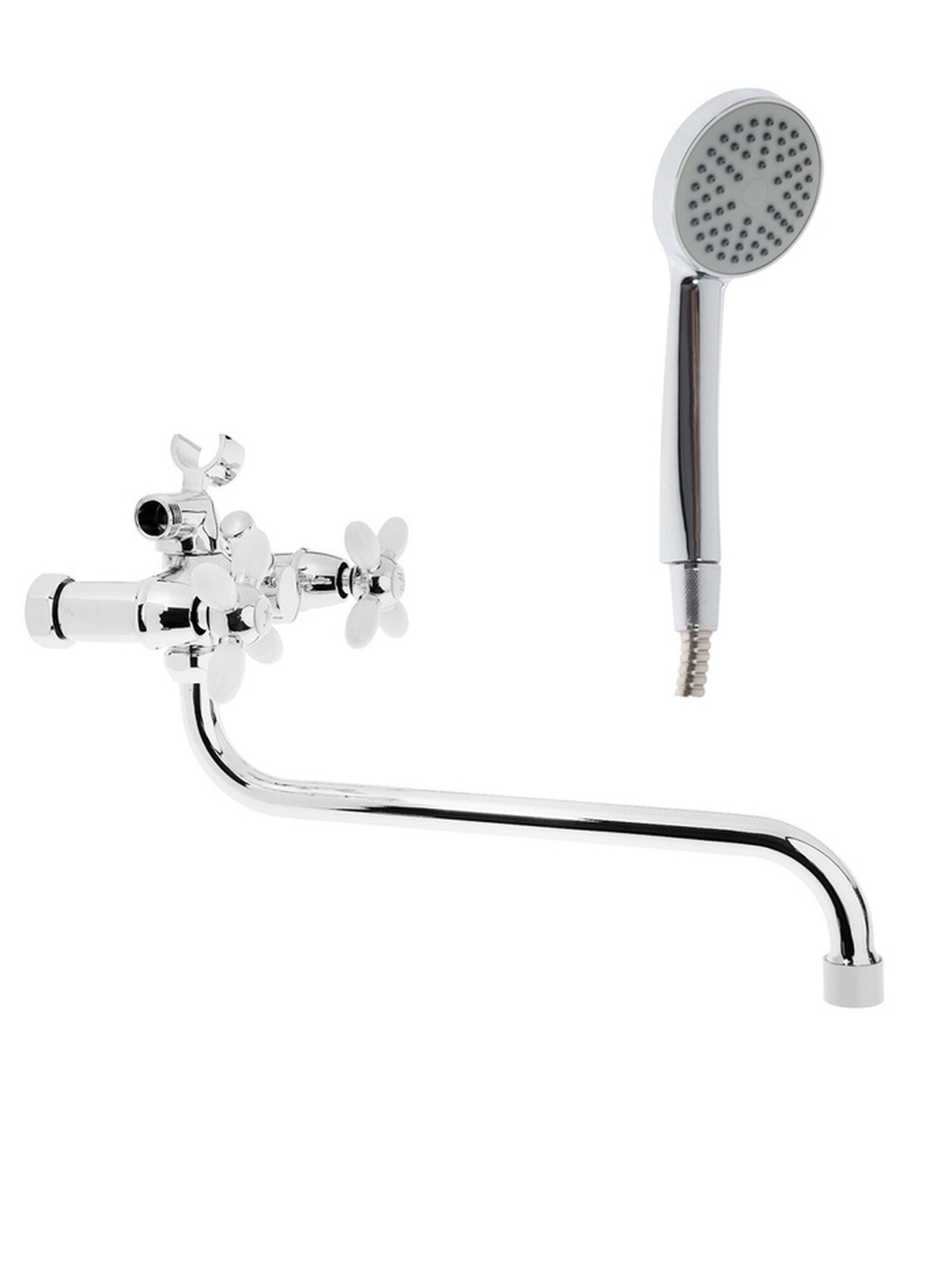 Смеситель для ванны Accoona A7182G, двухвентильный, белый/хром 1780986