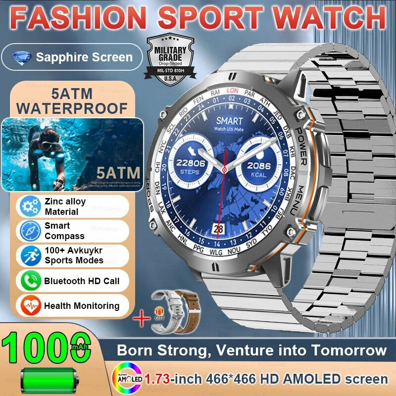 Смарт-часы Fashion Sport Watch, Silver Steel B 2