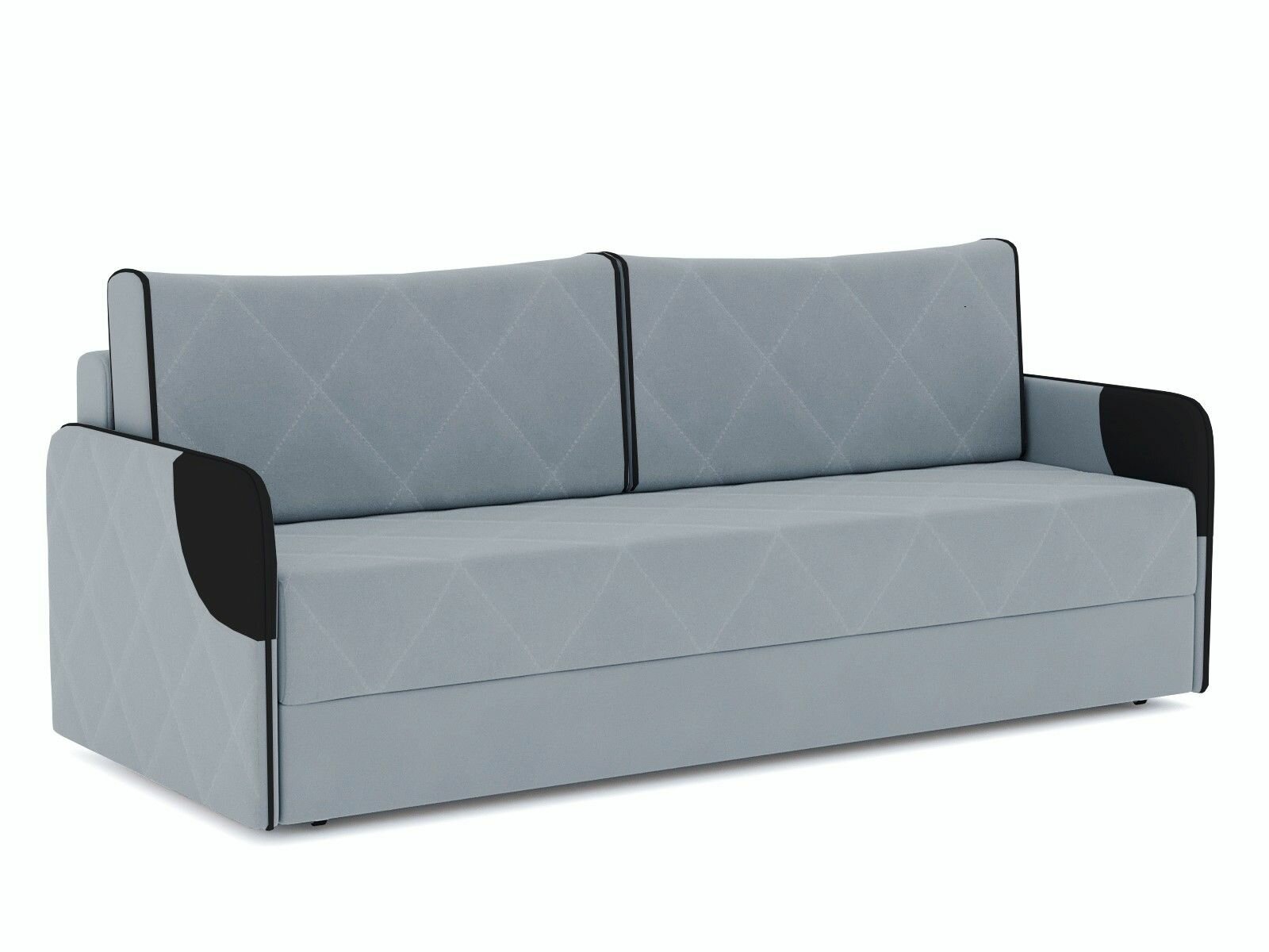 Диван - кровать Марсель, еврокнижка, ПБ, 212*88*103, велюр Зара Маус 12/Велюр Зара Блэк 37