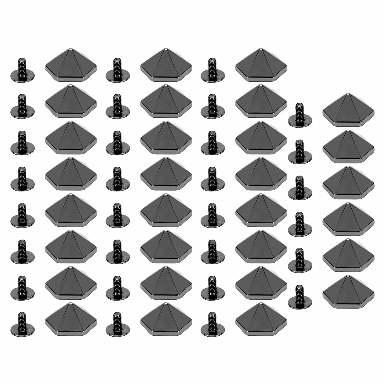 30 комплектов винтовых заклепков многофункциональные 12 -мм золотой цвет шестнадцатеричный пирамида железный винт кожа